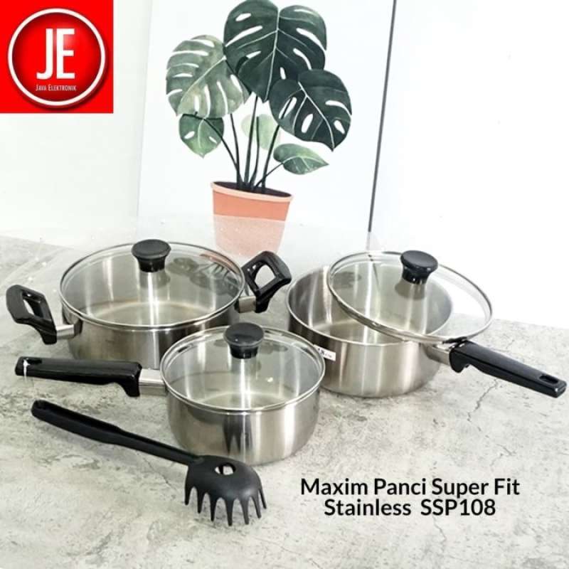 Jual Panci Set Maxim Super Fit Stainless Ssp108 3 Set Di Seller Blirder ...