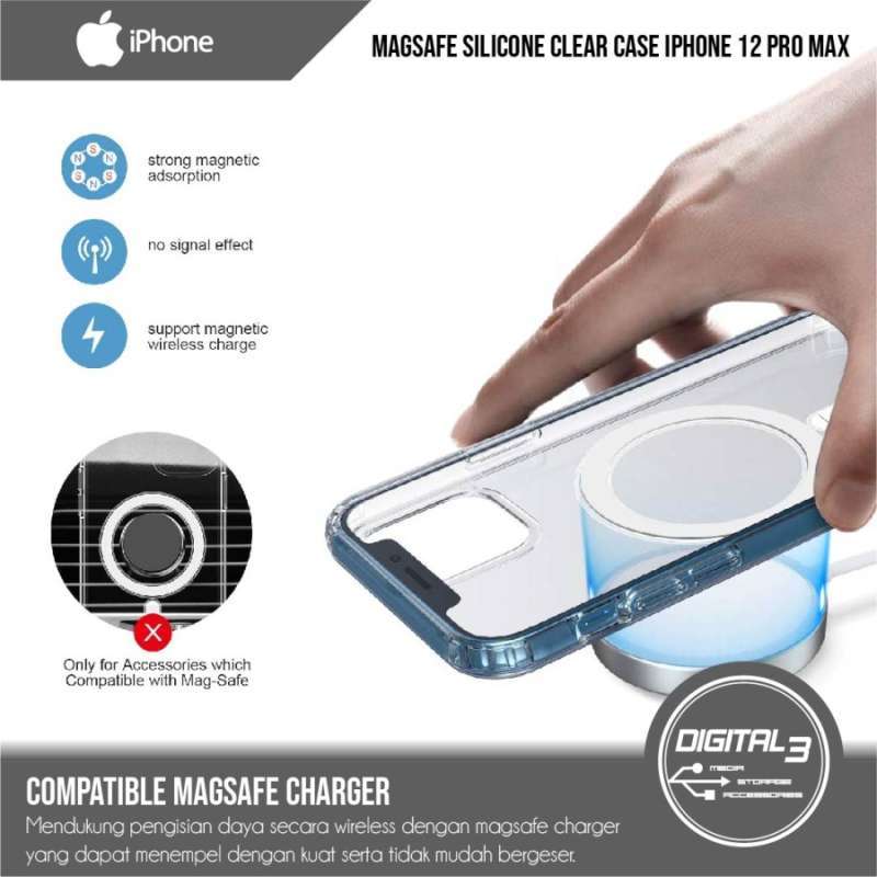 Jual Soft Silicone Clear Case MagSafe iPhone 12 Pro Max Casing Silikon ...