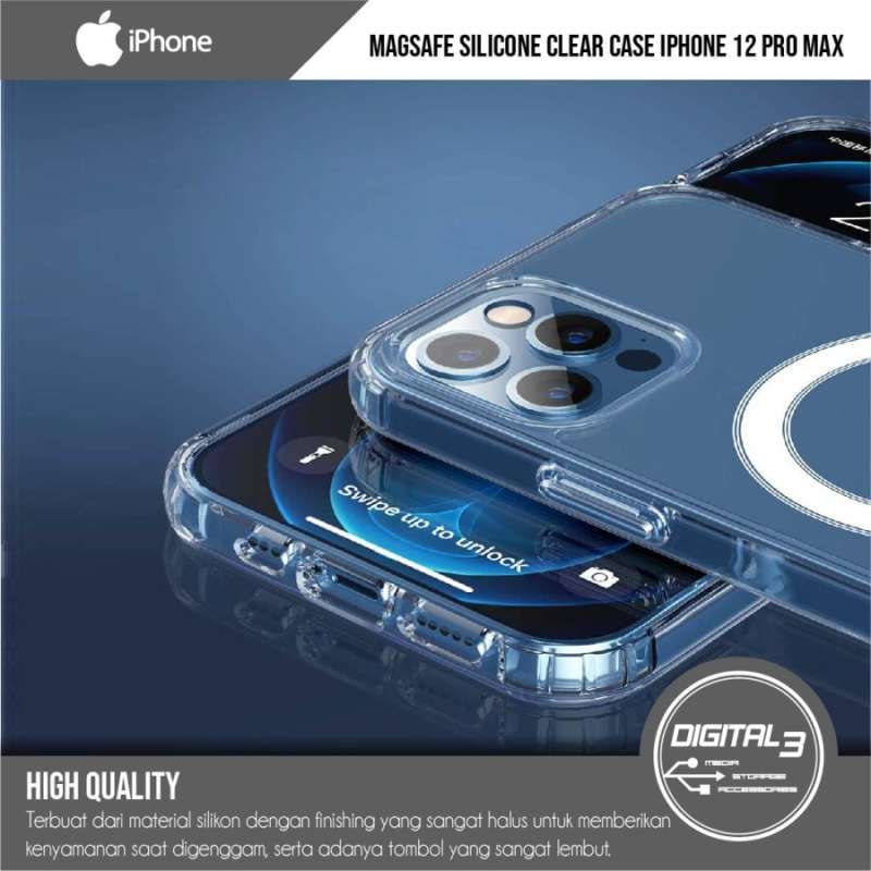 Jual Soft Silicone Clear Case MagSafe iPhone 12 Pro Max Casing Silikon ...