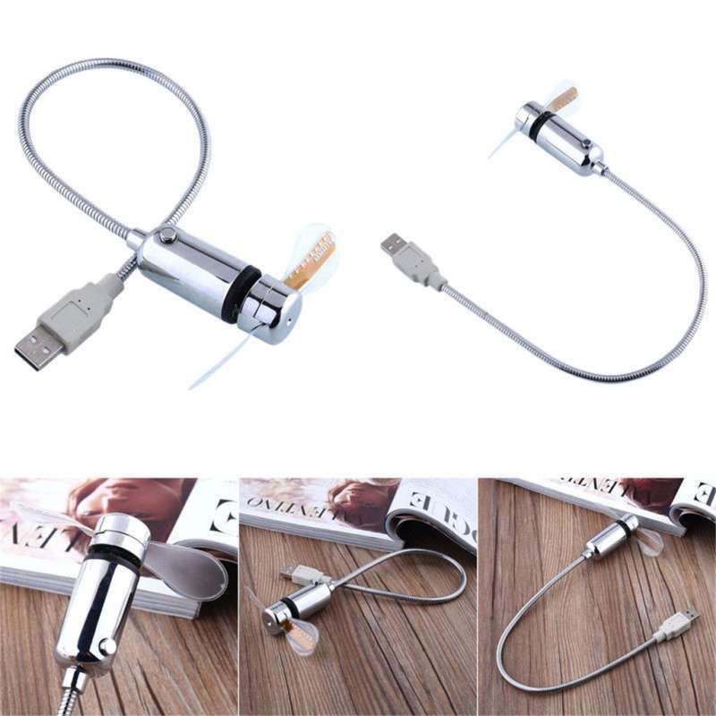 Jual USB LED Clock Fan Analog Time Display Mini Flexible Gooseneck PC ...