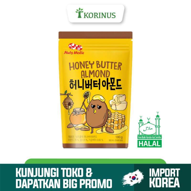 Promo Nuts Holic Honey Butter Almond 180g / Kacang Almond Rasa Madu ...