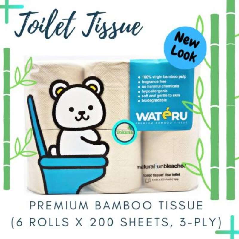 Promo Wateru - Premium Bamboo Toilet Tissue/Tisu Toilet Bambu (6 Rolls ...