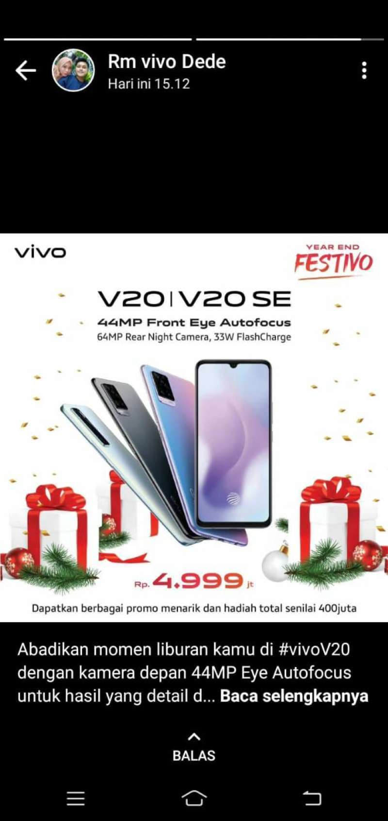 Vivo V20 Se - Harga dan Spesifikasi Terbaru April 2024