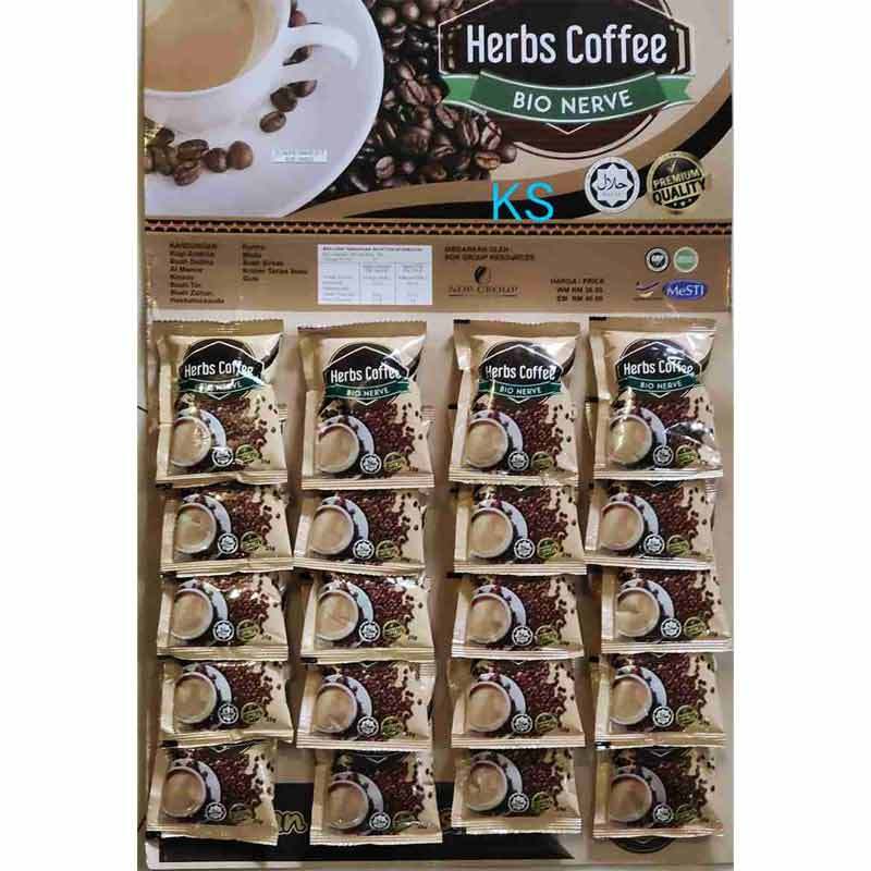 Jual COFFEE BIO NERVE HERBS ORIGINAL | KOPI HERBAL | KEMASAN PACK di ...