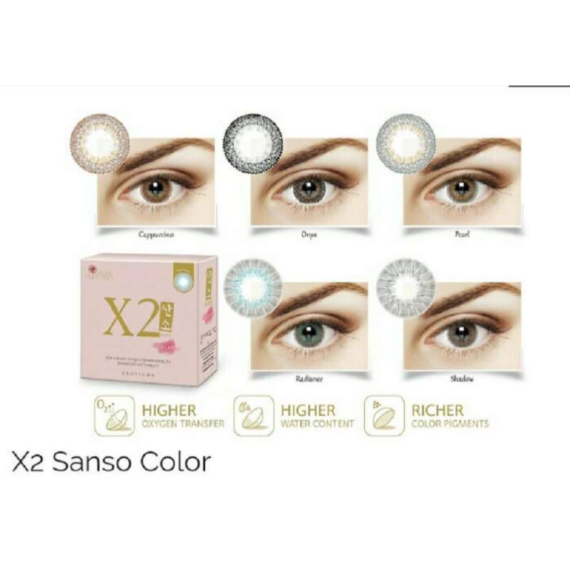 Promo x2 sanso softlens warna kadar air tinggi mata sensitif ready ...