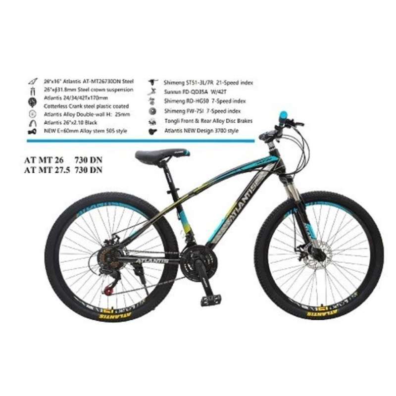 Jual SEPEDA GUNUNG 26 INCH ATLANTIS 730 DN - Black Green di Seller ...