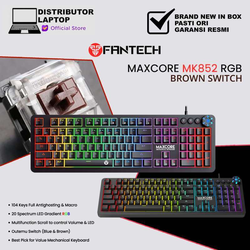 Jual Fantech Maxcore Mk-852 Keyboard Mechanical - Brown Switch Di ...