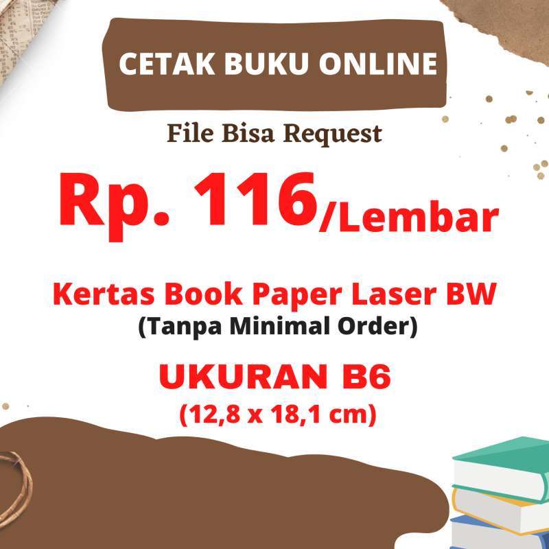 Jual B6 Kertas Bookpaper Laser BW Cetak online buku, jurnal, tugas, PDF ...