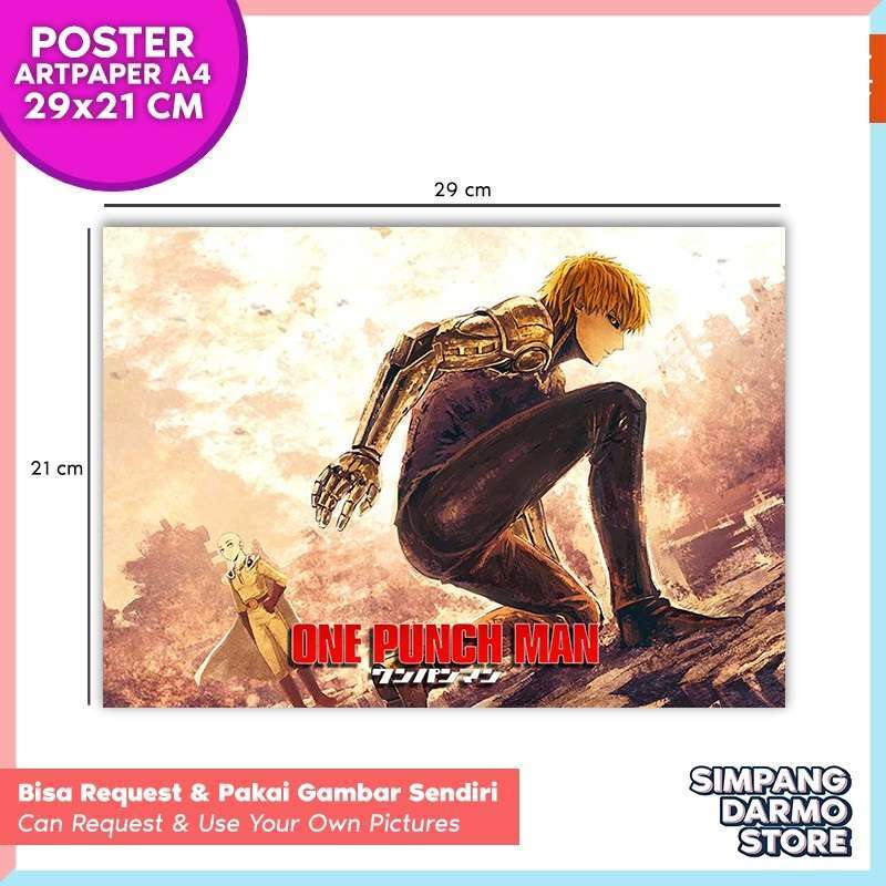 Jual Poster A4 One Punch Man | Terkuat Saitama Genos King Fubuki ...