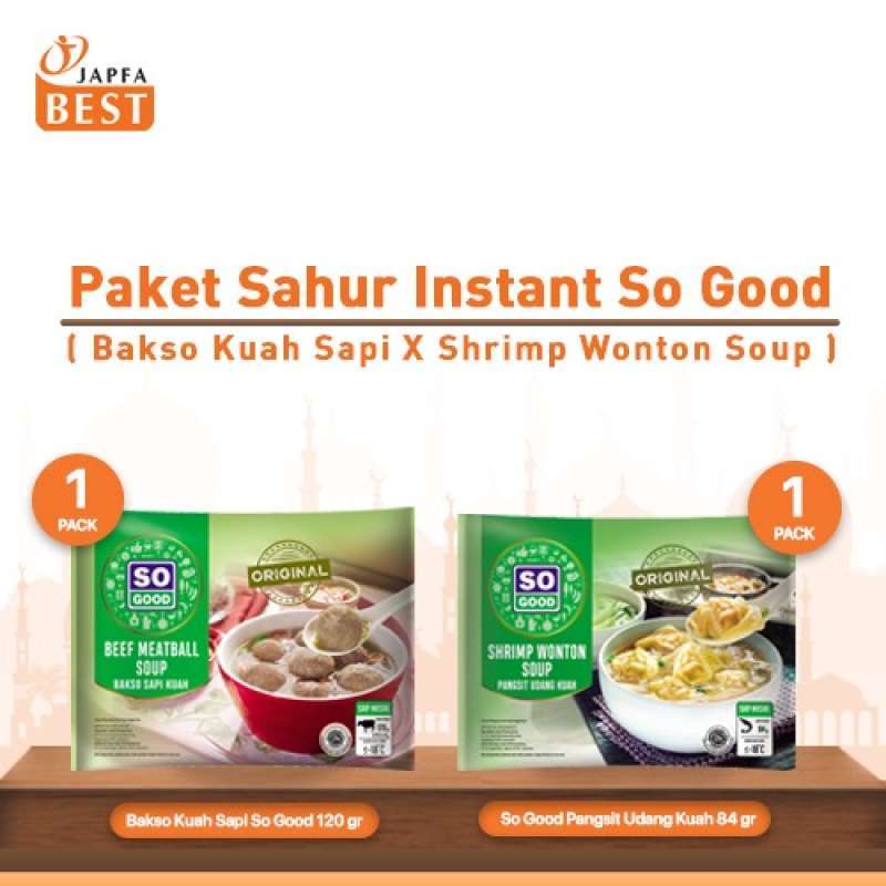 Jual Paket Sahur Instant So Good ( Bakso Kuah Sapi X Shrimp Wonton Soup ...