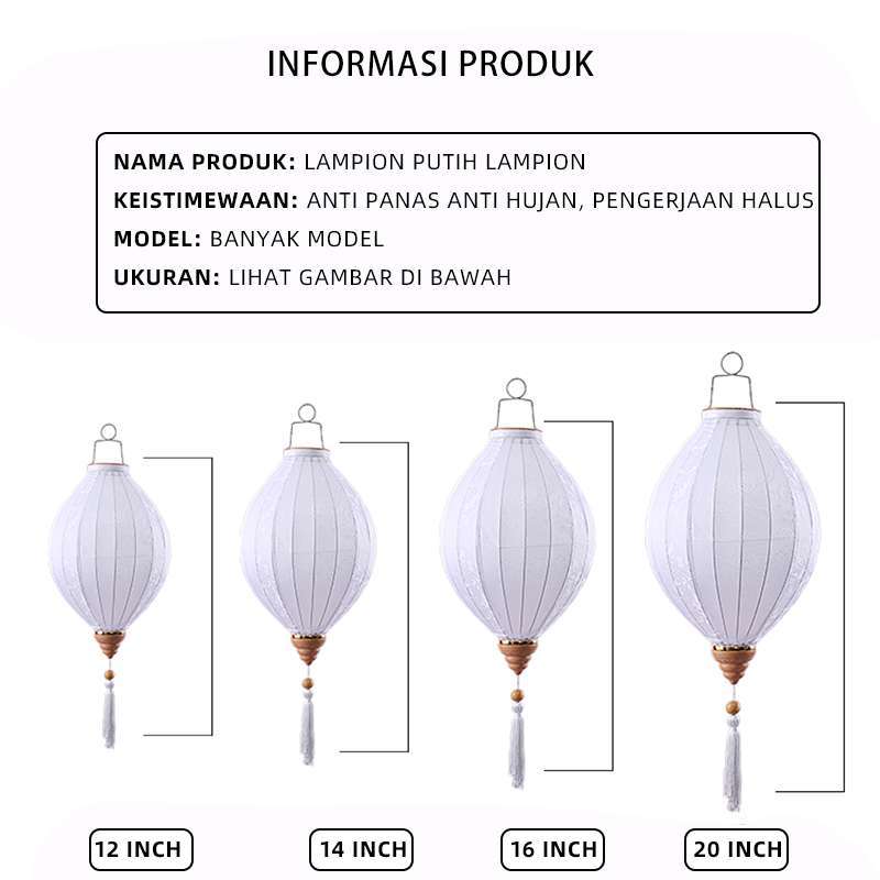 Jual Ampion Putih Grosir Lampion Bernuansa Tradisional Lampion Bulat ...