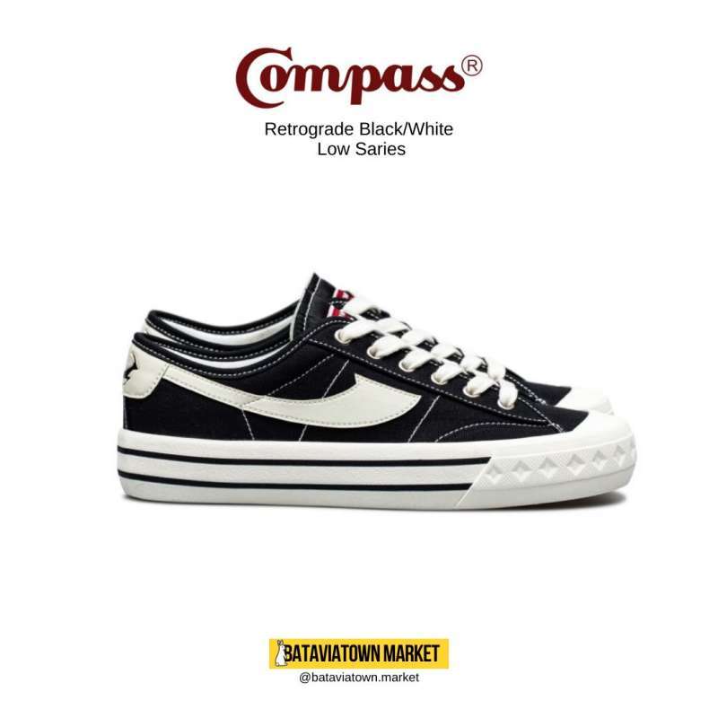 Jual SEPATU COMPASS RETROGRADE BLACK WHITE LOW SERIES - 36 di Seller ...
