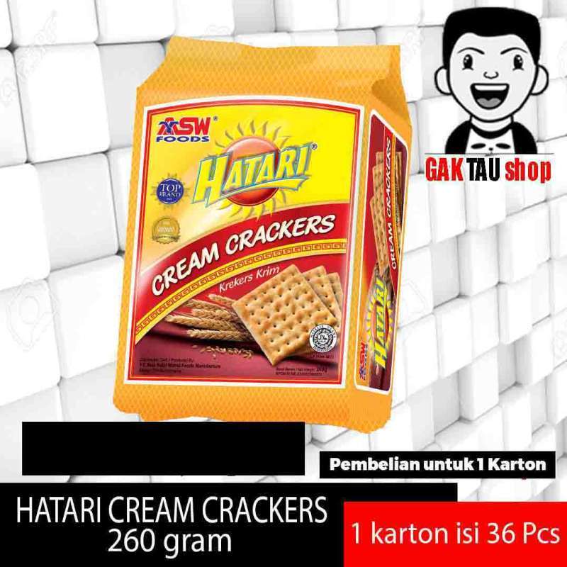 Jual HATARI CREAM CRACKERS 260 gram isi 36 pcs ( 1 Karton ) RASA TAWAR ...
