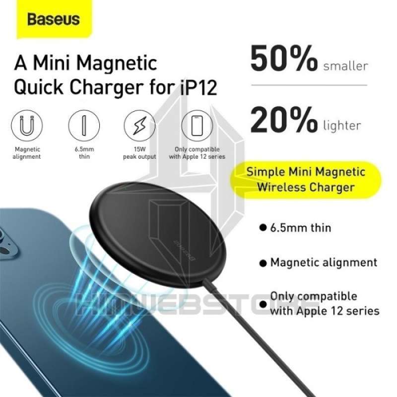 Jual BASEUS Simple Magsafe Wireless Charger Charging Magnetic Iphone 12 ...