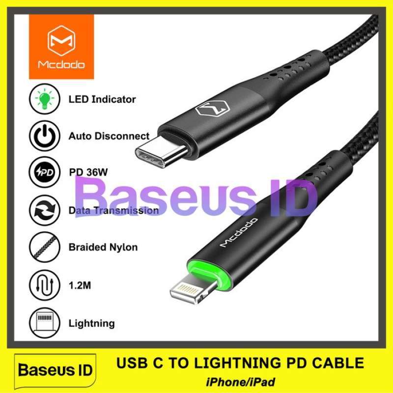Jual Mcdodo CA-7360 Kabel Auto Power Off PD USB Type C To Lightning iPhone Trendy di Seller ...
