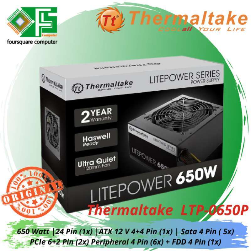 Jual Thermaltake Litepower PSU 650 Watt | Power Supply 650W | Psu 650 ...