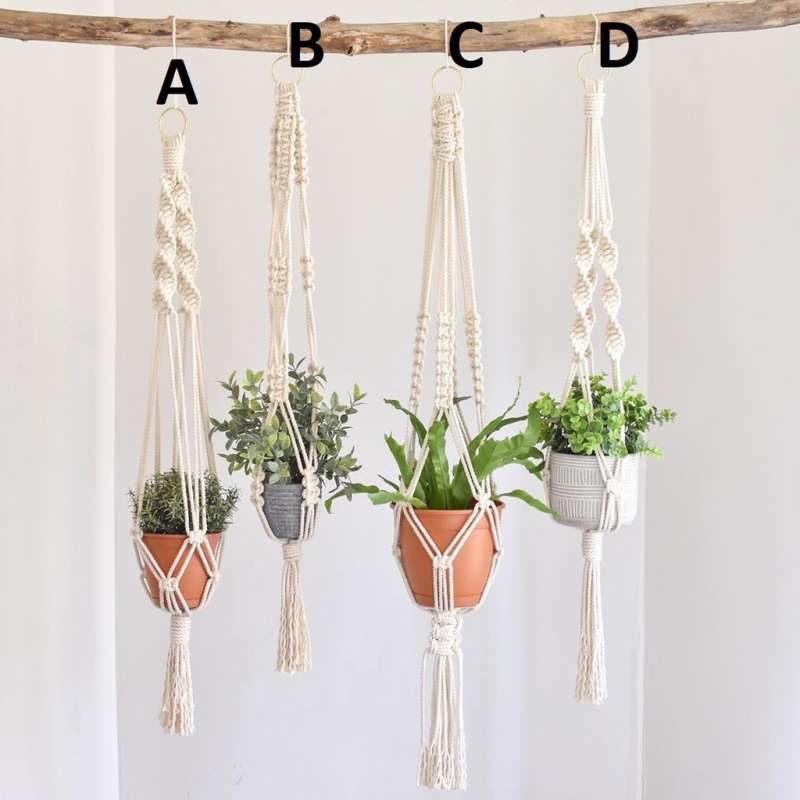 Jual [readystock] Macrame Plant Hanger/makrame Pot Gantung No 38 - Tipe ...