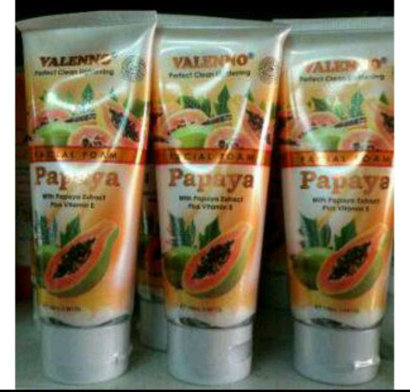 Jual Valeno perfect clean lightening facial foam Sabun Muka papaya 100 ...