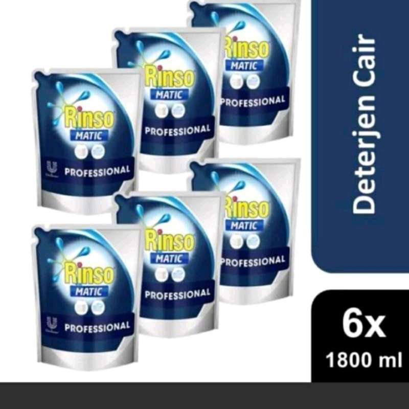Jual Rinso Matic Professional Detergent Cair Laundry Kiloan 1.8 L [X6 ...