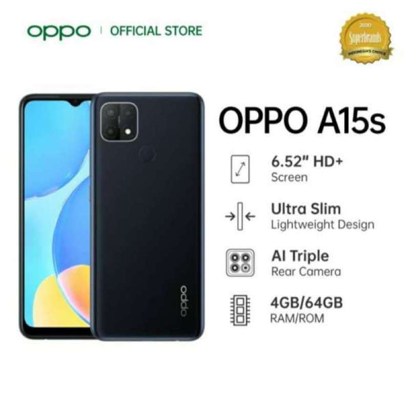 Jual OPPO A15S Smartphone Garansi Resmi - Black di Seller Blue cell ...