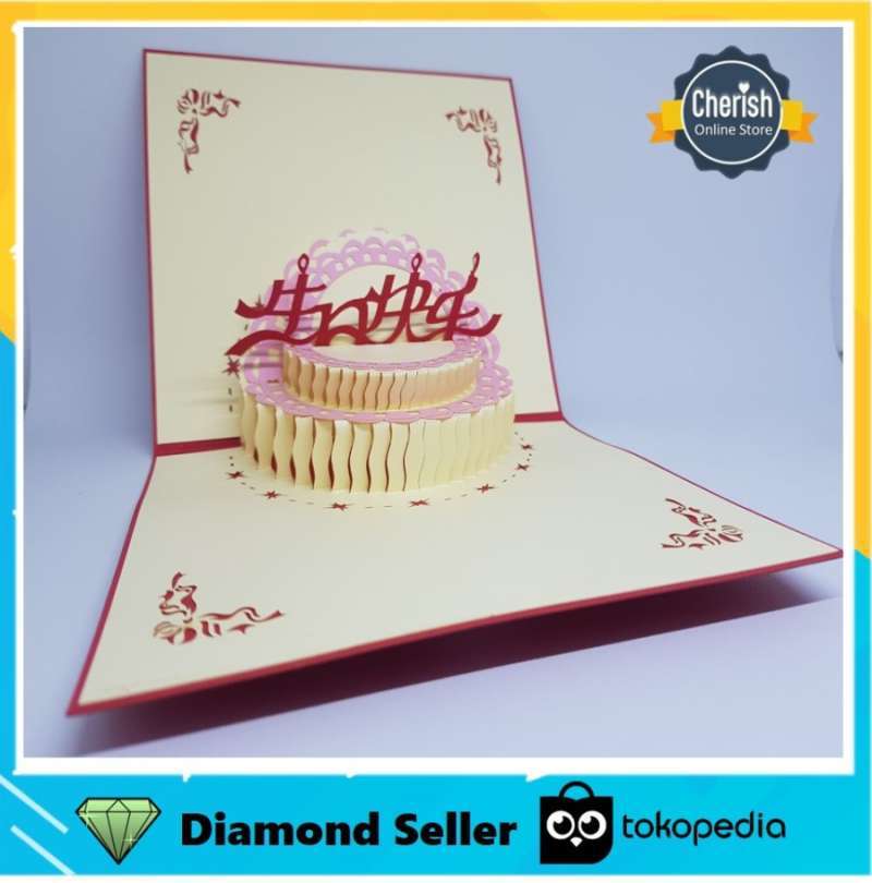 Jual Kartu Ucapan Ulang Tahun Mandarin Sheng Ri Kuai Le - 3d Pop Up ...