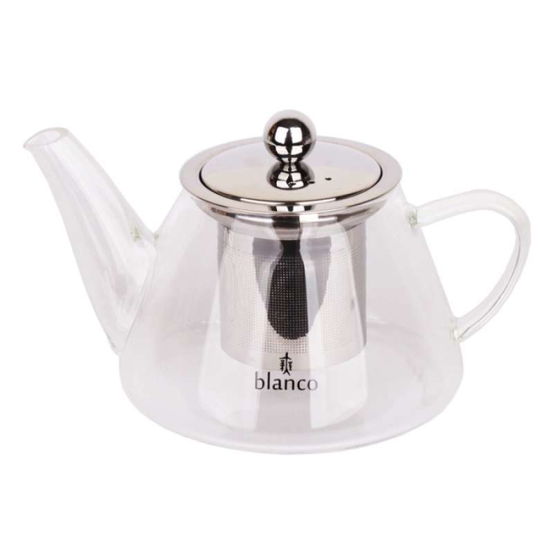 Jual blanco pyrex glass tea brew pot mesh metal filter 400ml (Kode zk ...