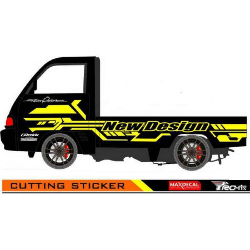 Jual Sticker Cutting Mobil Pick Up Hitam Dengan Variasi Kuning Free ...