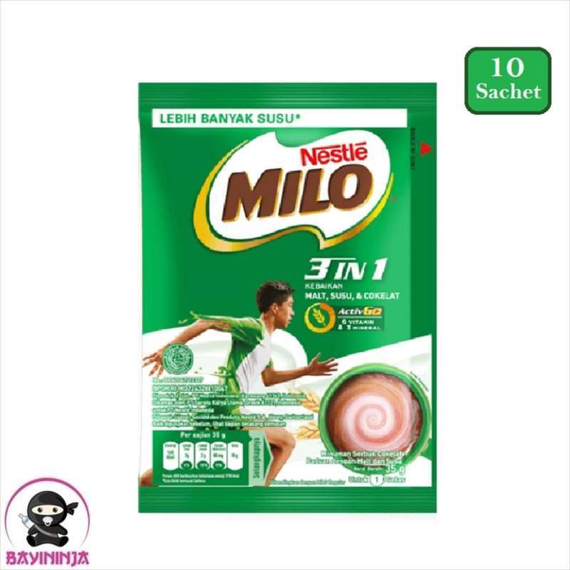 Jual MILO 3 in 1 Sachet 10 x 35 g di Seller BAYININJA Official Store ...