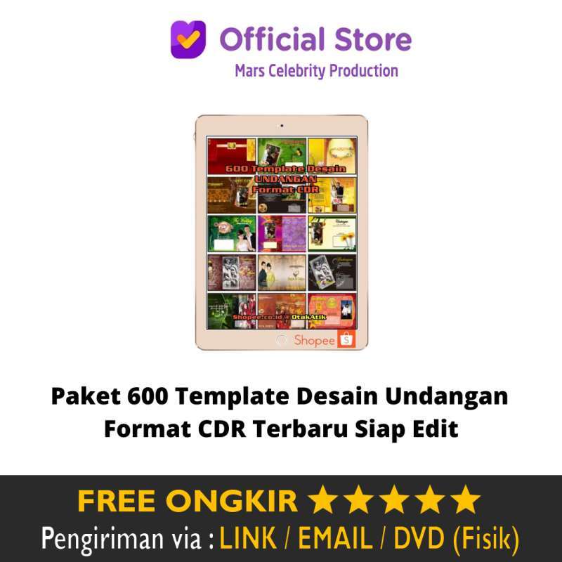 Jual Paket 600 Template Desain Undangan Format Cdr Terbaru Siap Edit ...
