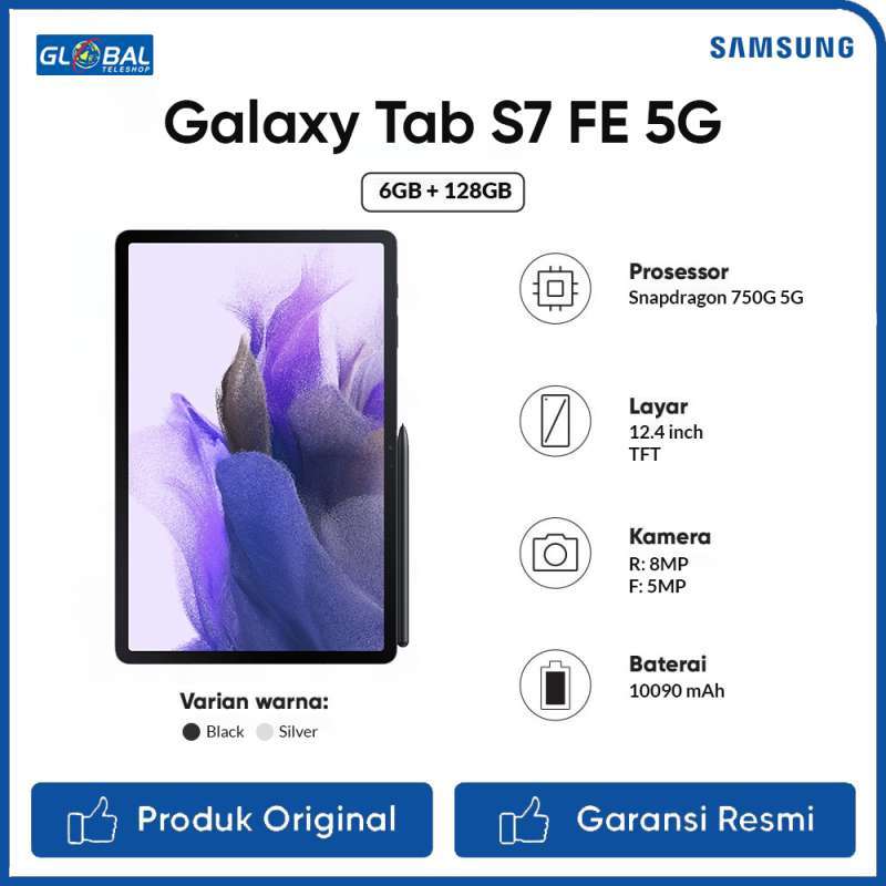 Jual Samsung Tab S7 FE 5G Tablet [6/128GB] Garansi Resmi di Seller ...