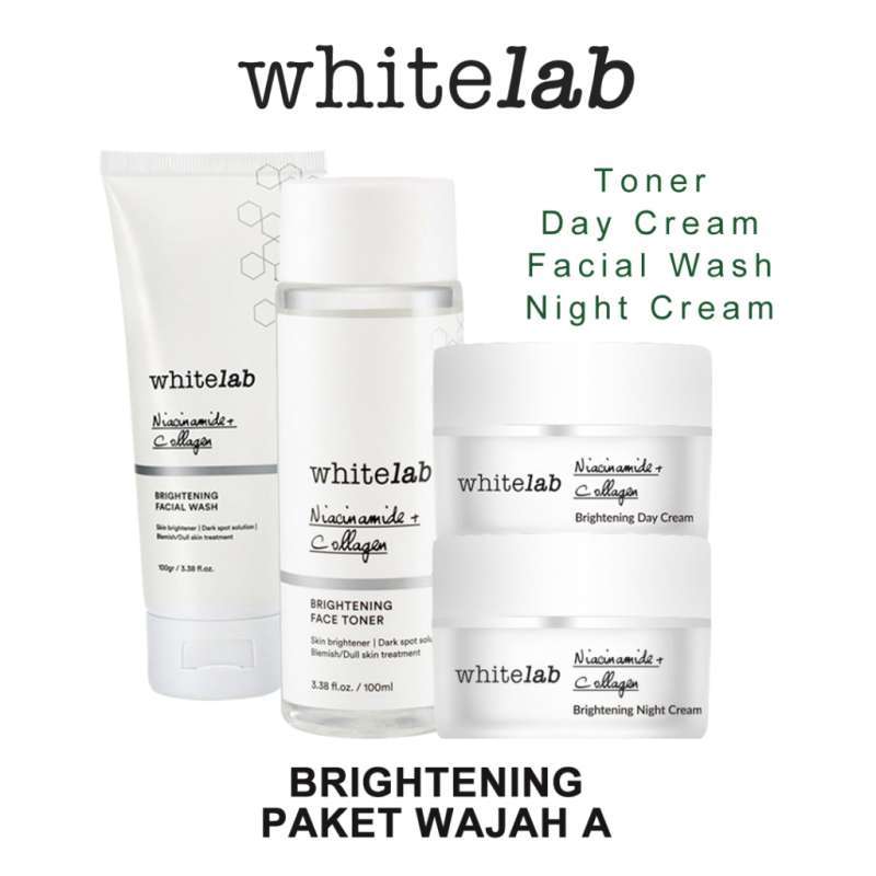 Jual WHITELAB BRIGHTENING PAKET WAJAH A WHITELAB NIACINAMIDE COLLAGEN ...