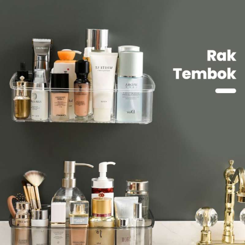 Jual Mainland Rak Kosmetik Acrylic Dinding Tempat Make Up Skincare ...