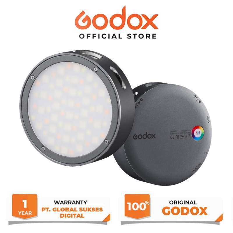 Jual Godox R1 Round Mini RGB LED Magnetic Light Gray di Seller Godox ...