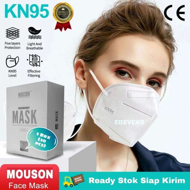 Promo Masker KN95 Mouson Medis 5Ply 1 Box Isi 50 Pcs Putih Premium ...