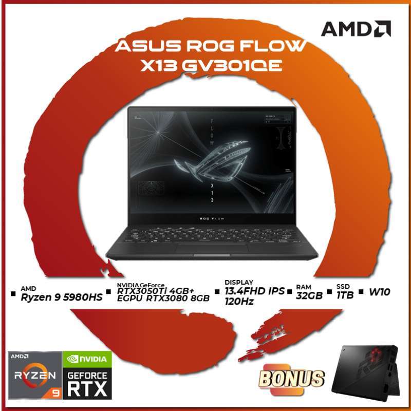 Promo Asus ROG Flow X13 GV301QE- Ryzen 9 5980HS 32GB 1TBssd RTX3050Ti ...