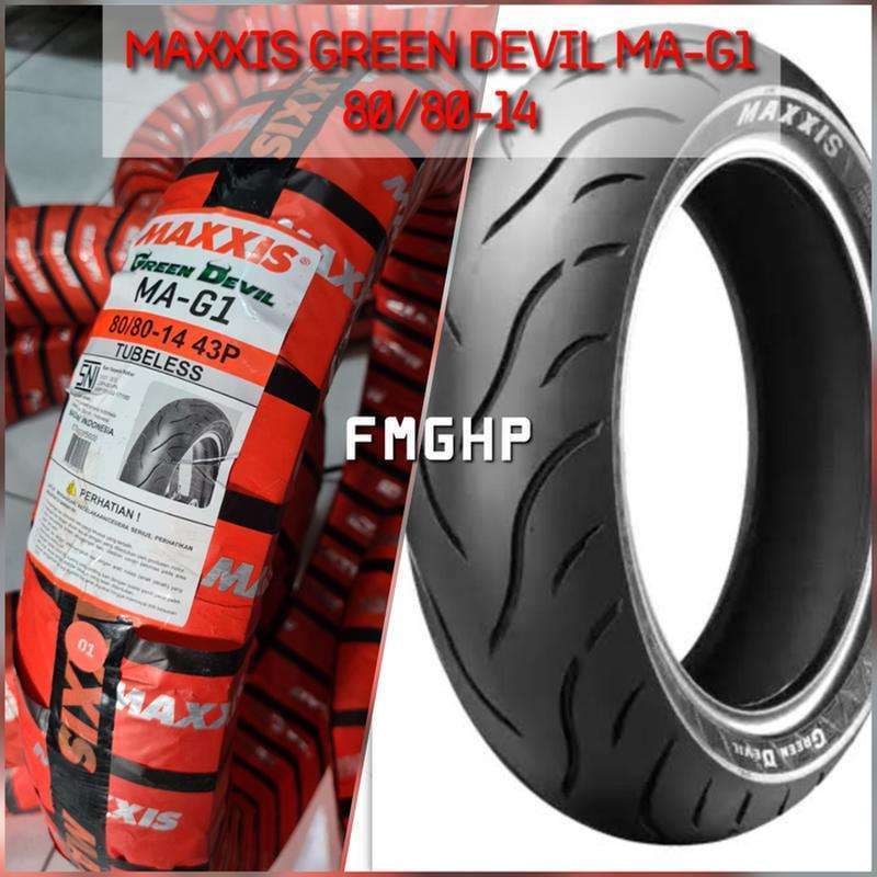 Promo Maxxis MA-G1 Green Devil Ban Tubeless 80/80-14 for Fino F1/Mio ...