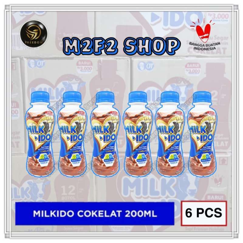Jual Susu Segar Milkido Cokelat UHT Botol Plastik Pet 200 ml (Kemasan 6 ...