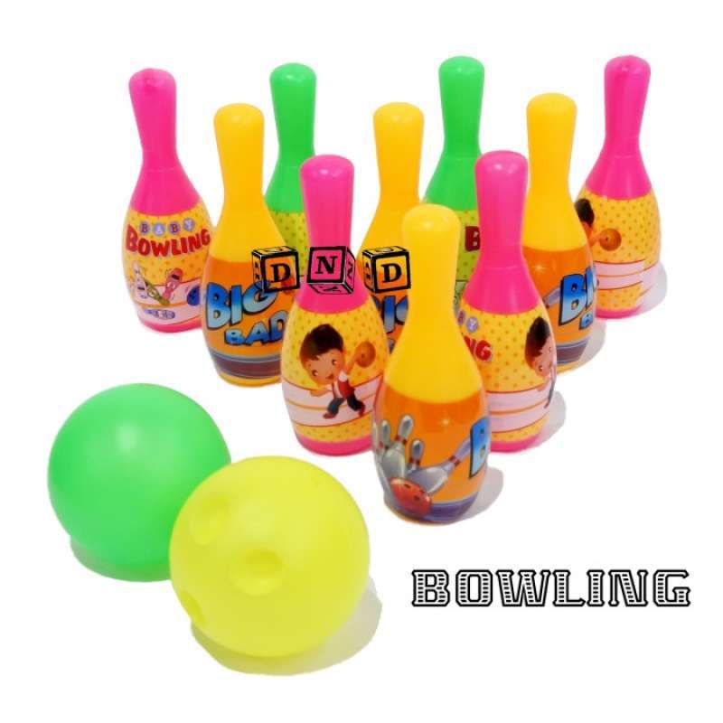 Jual Mainan Anak Bowling Plastik 3D Olah Raga Lempar Bola Besar Sport ...