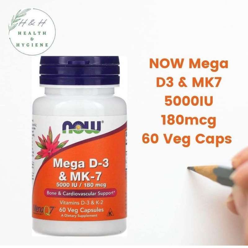 Jual Now Mega D3 & MK-7, 180 mcg (5,000 IU), 60 Veg Capsules di Seller ...