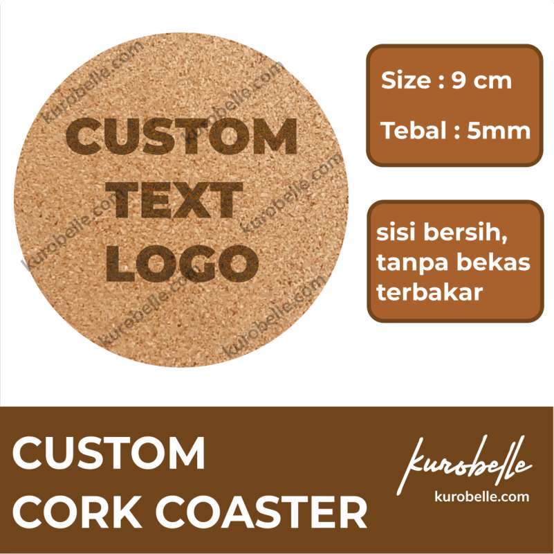 Jual 5mm Custom Cork Coaster, Tatakan Alas Gelas Bulat Lingkaran, Not Kayu Di Seller Kurobelle ...