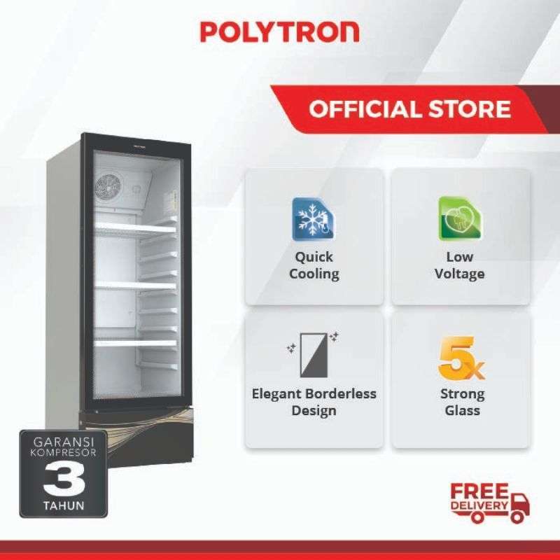 Promo POLYTRON SCN-187 SHOWCASE 3 RAK 180 LITER - KHUSUS JABODETABEK ...