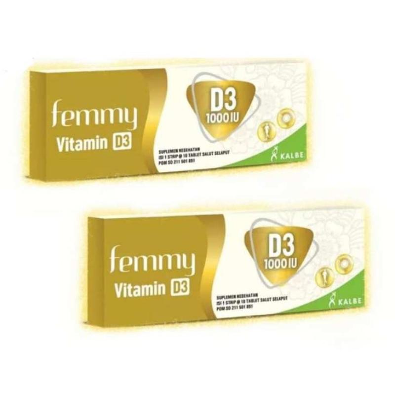 Jual Vitamin D3 1000 Iu Femmy Kalbe 1 Strip 10 Tablet Di Seller Immune ...