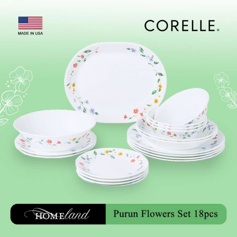 Jual CORELLE Purun Flowers Set 18Pcs di Seller Homeland Store - Petojo ...
