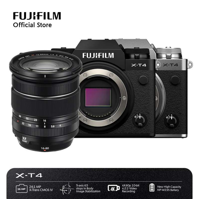 Jual Fujifilm X-T4 BO & XF16-80mm Kamera Mirrorless XT4 - Black di ...