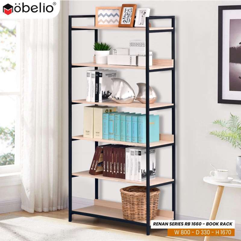 Promo Rak Buku Besi Multifungsi Modern Minimalis - Natural Black Tinggi ...