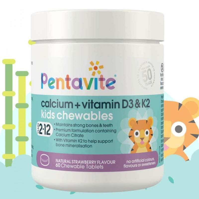 Jual Pentavite Calcium + Vitamin D3&K2 Kids Chewables [60 tablet] di ...