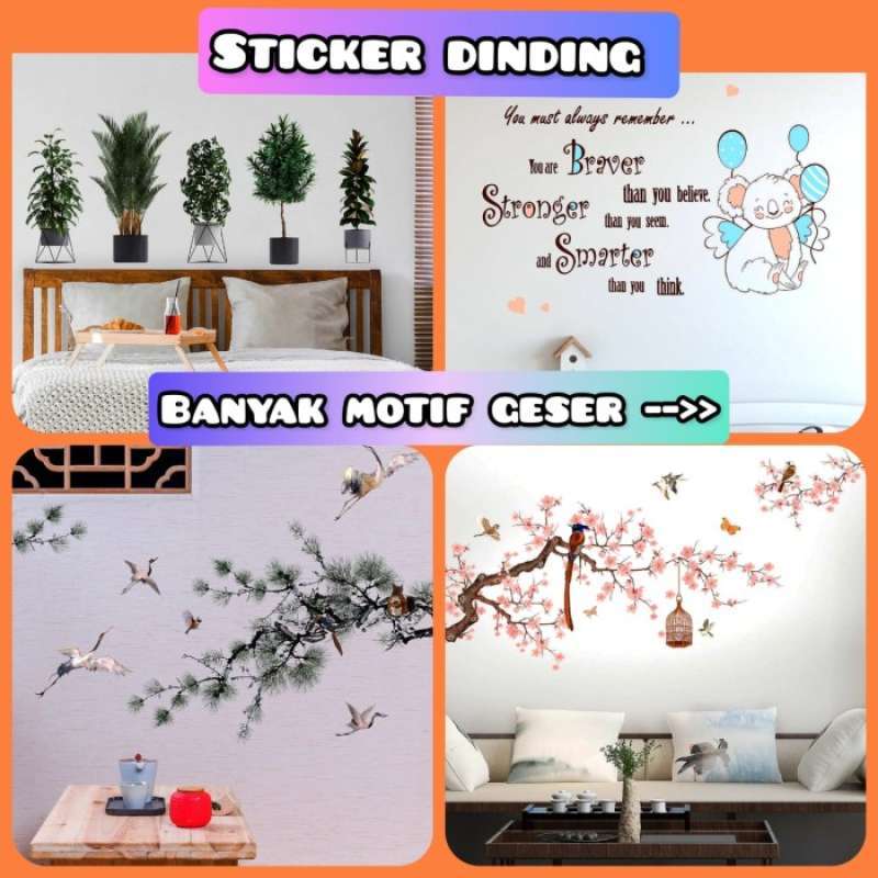 Promo WALL STIKER STICKER DINDING TEMBOK WALLSTICKER SAKURA DAUN RUMPUT ...