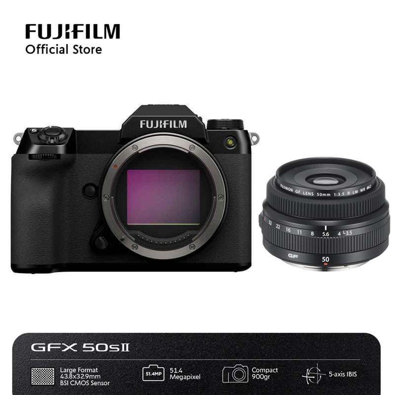 Jual FUJIFILM GFX50S II Body Only PWP GF50mm F3.5 R LM WR Mirrorless Medium Format GFX 50S II di ...