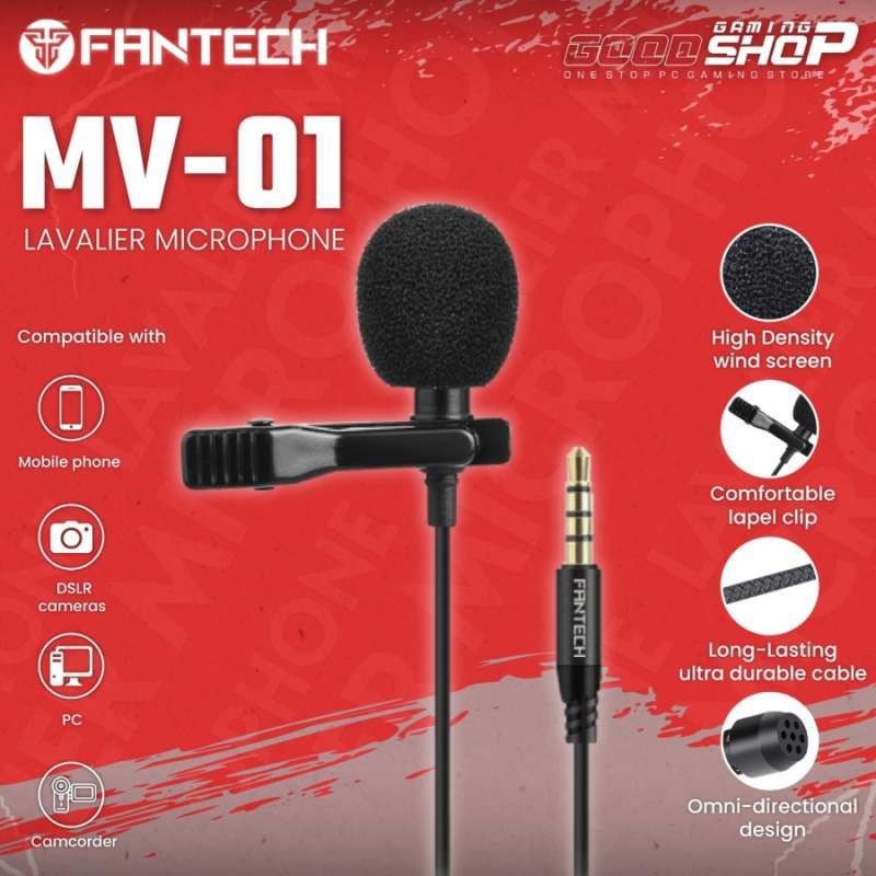Jual Fantech MV-01 Lavalier Microphone - Gaming Microphone di Seller ...