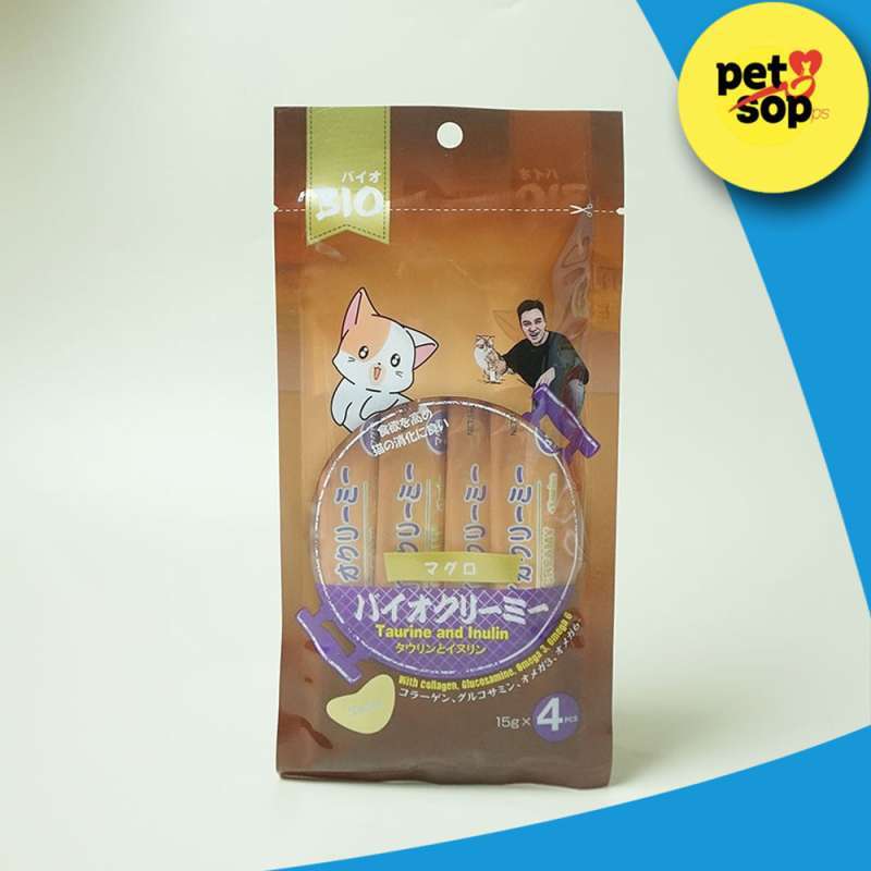 Promo Snack kucing BIO liquid Creamy makanan kucing - Tuna Diskon 34% ...